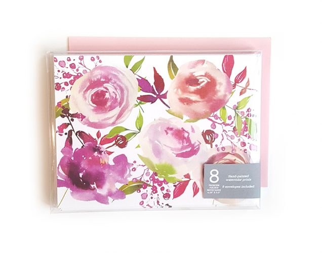 Pink Floral Notecards (Boxed Set of 8) – Posh Paper Invites
